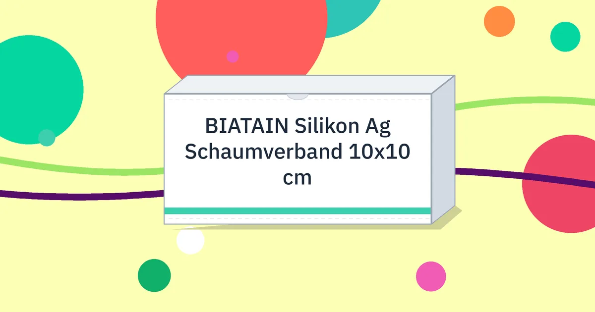 Symbolbild: Packung mit der Aufschrift BIATAIN Silikon Ag Schaumverband 10x10 cm (PZN 10837874) – Verfügbarkeit und Bezug in Apotheken in Frankfurt am Main