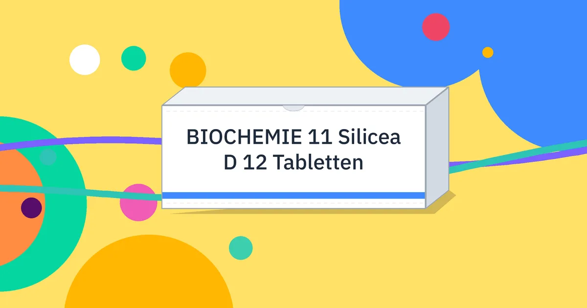 Symbolbild: Packung mit der Aufschrift BIOCHEMIE 11 Silicea D 12 Tabletten (PZN 01074101) – Verfügbarkeit und Bezug in Apotheken in Frankfurt am Main