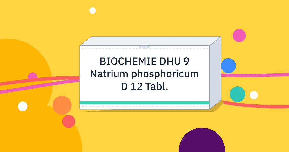 Symbolbild: Packung mit der Aufschrift BIOCHEMIE DHU 9 Natrium phosphoricum D 12 Tabl. (PZN 00274594) – Verfügbarkeit und Bezug in Apotheken in Frankfurt am Main