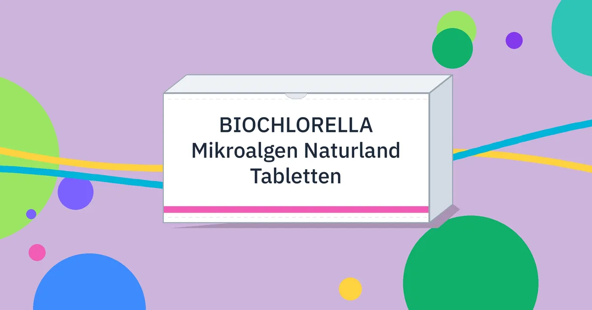 Symbolbild: Packung mit der Aufschrift BIOCHLORELLA Mikroalgen Naturland Tabletten (PZN 16045588) – Verfügbarkeit und Bezug in Apotheken in Frankfurt am Main