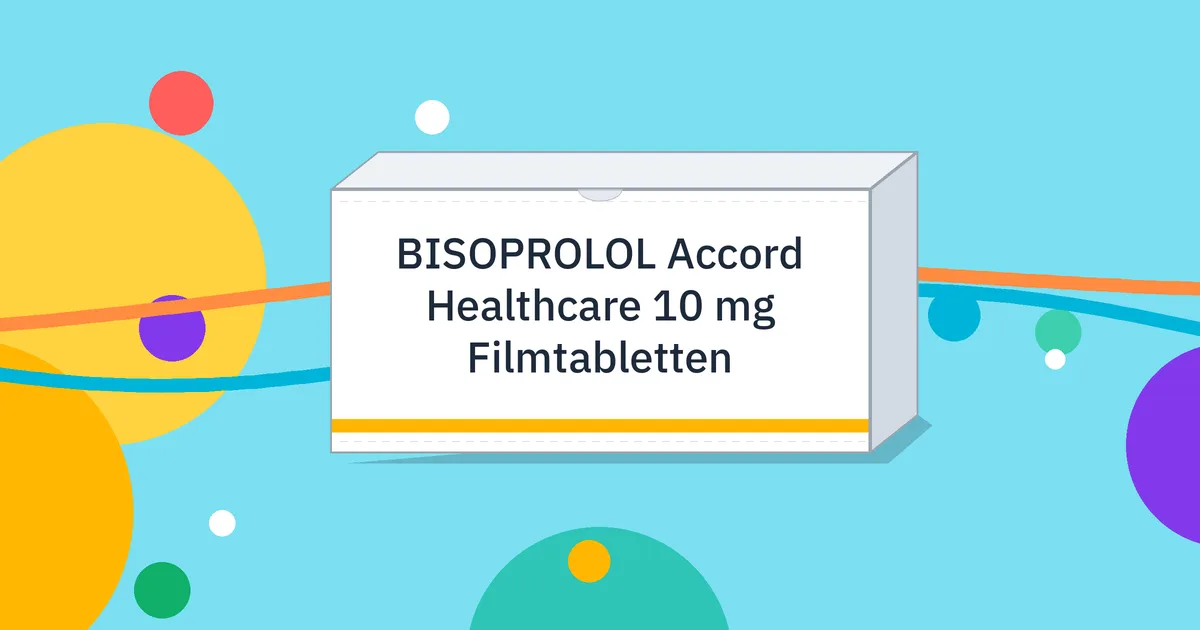 Symbolbild: Packung mit der Aufschrift BISOPROLOL Accord Healthcare 10 mg Filmtabletten (PZN 17271105) – Verfügbarkeit und Bezug in Apotheken in Frankfurt am Main