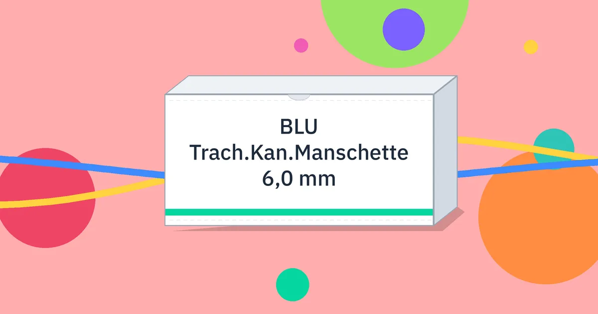 Symbolbild: Packung mit der Aufschrift BLU Trach.Kan.Manschette 6,0 mm (PZN 09216322) – Verfügbarkeit und Bezug in Apotheken in Frankfurt am Main