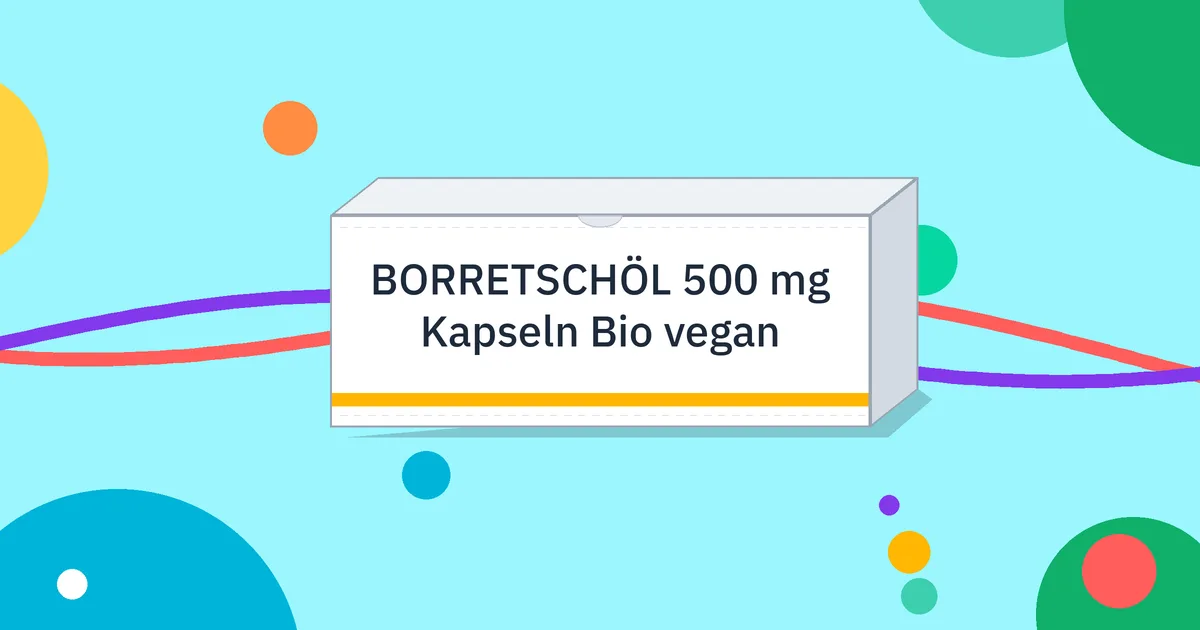 Symbolbild: Packung mit der Aufschrift BORRETSCHÖL 500 mg Kapseln Bio vegan (PZN 17524291) – Verfügbarkeit und Bezug in Apotheken in Frankfurt am Main