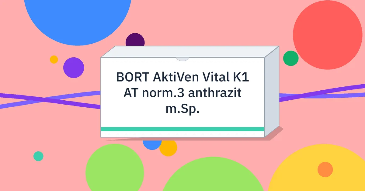 Symbolbild: Packung mit der Aufschrift BORT AktiVen Vital K1 AT norm.3 anthrazit m.Sp. (PZN 13742536) – Verfügbarkeit und Bezug in Apotheken in Frankfurt am Main