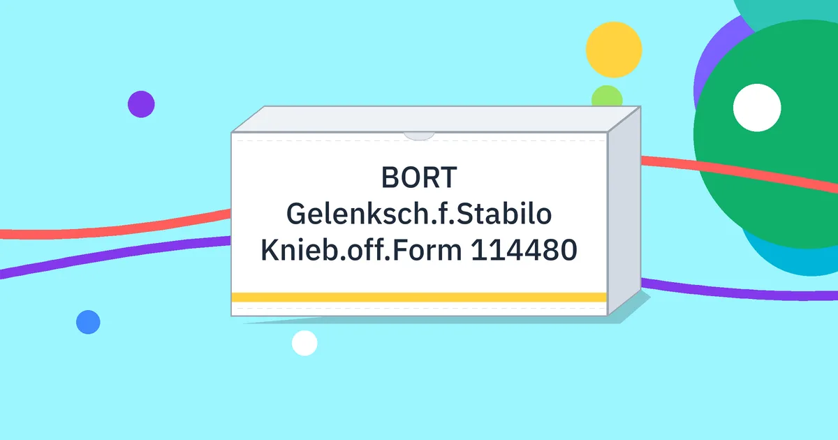 Symbolbild: Packung mit der Aufschrift BORT Gelenksch.f.Stabilo Knieb.off.Form 114480 (PZN 11014471) – Verfügbarkeit und Bezug in Apotheken in Frankfurt am Main