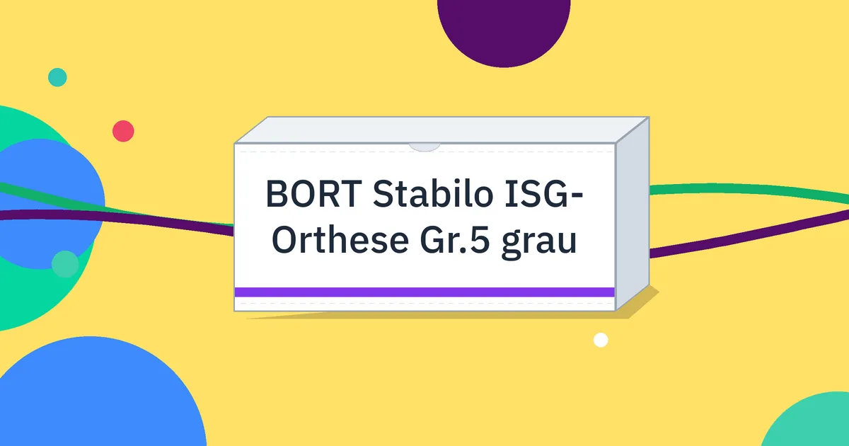 Symbolbild: Packung mit der Aufschrift BORT Stabilo ISG-Orthese Gr.5 grau (PZN 17843464) – Verfügbarkeit und Bezug in Apotheken in Frankfurt am Main