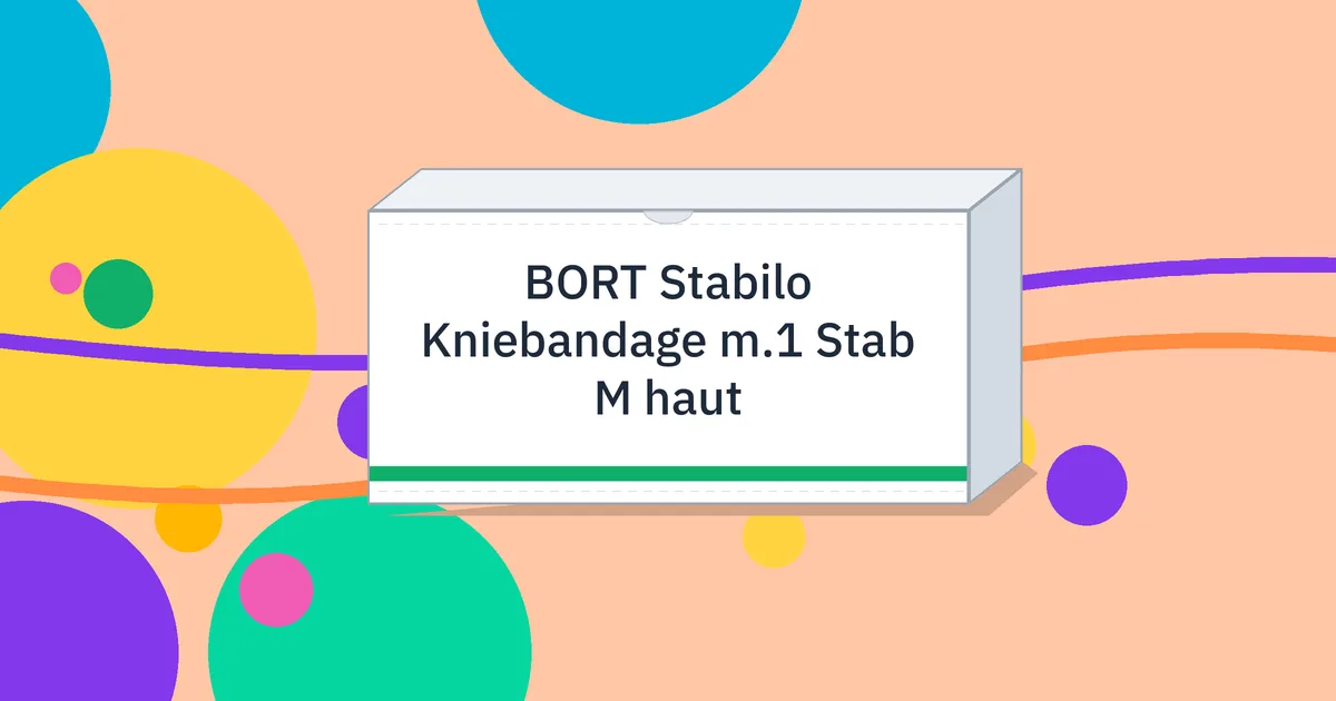 Symbolbild: Packung mit der Aufschrift BORT Stabilo Kniebandage m.1 Stab M haut (PZN 11583513) – Verfügbarkeit und Bezug in Apotheken in Frankfurt am Main
