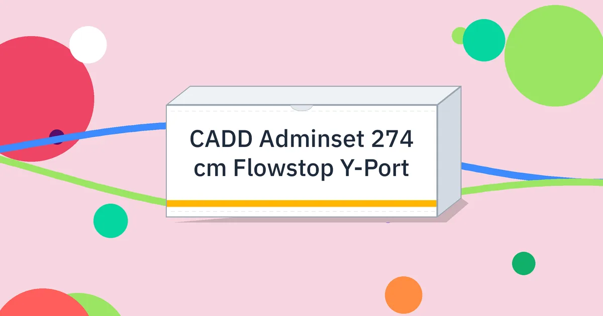 Symbolbild: Packung mit der Aufschrift CADD Adminset 274 cm Flowstop Y-Port (PZN 11241936) – Verfügbarkeit und Bezug in Apotheken in Frankfurt am Main