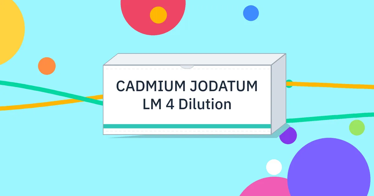 Symbolbild: Packung mit der Aufschrift CADMIUM JODATUM LM 4 Dilution (PZN 12798204) – Verfügbarkeit und Bezug in Apotheken in Frankfurt am Main