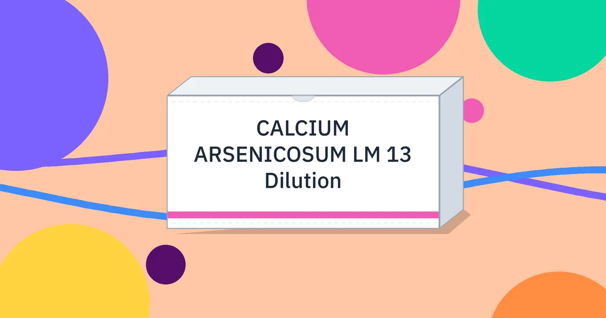 Symbolbild: Packung mit der Aufschrift CALCIUM ARSENICOSUM LM 13 Dilution (PZN 12800007) – Verfügbarkeit und Bezug in Apotheken in Frankfurt am Main