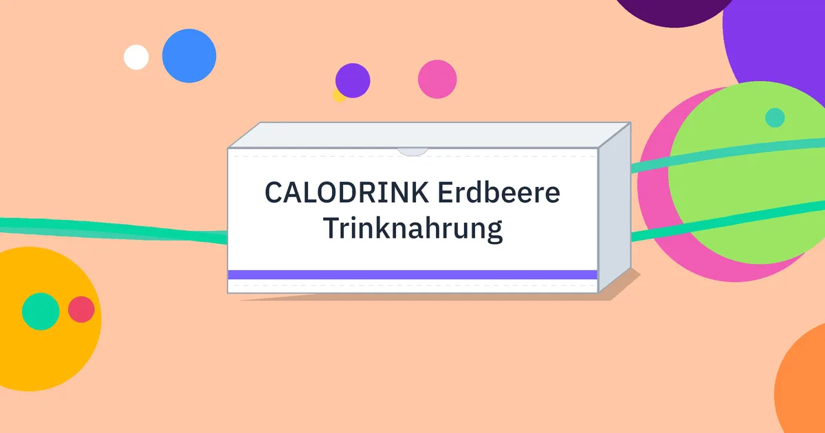 Symbolbild: Packung mit der Aufschrift CALODRINK Erdbeere Trinknahrung (PZN 20861081) – Verfügbarkeit und Bezug in Apotheken in Frankfurt am Main