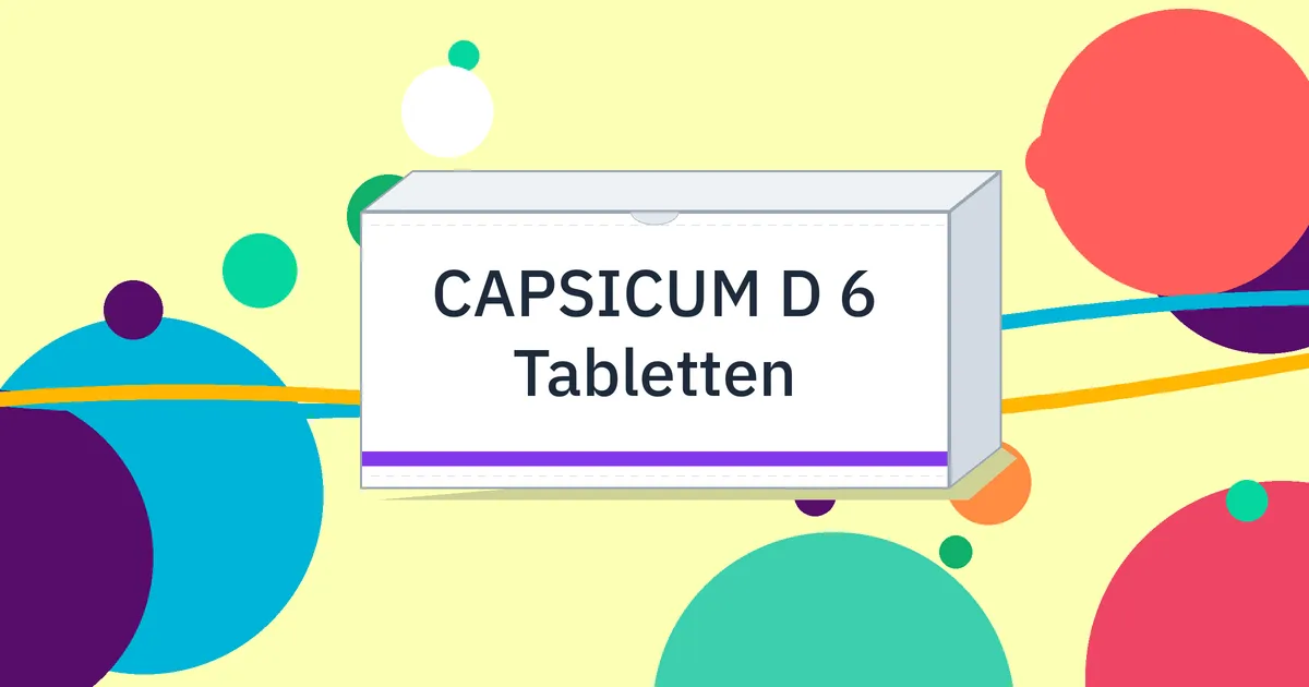 Symbolbild: Packung mit der Aufschrift CAPSICUM D 6 Tabletten (PZN 02627565) – Verfügbarkeit und Bezug in Apotheken in Frankfurt am Main