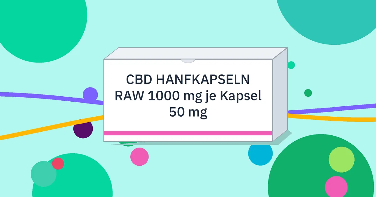 Symbolbild: Packung mit der Aufschrift CBD HANFKAPSELN RAW 1000 mg je Kapsel 50 mg (PZN 15631025) – Verfügbarkeit und Bezug in Apotheken in Frankfurt am Main