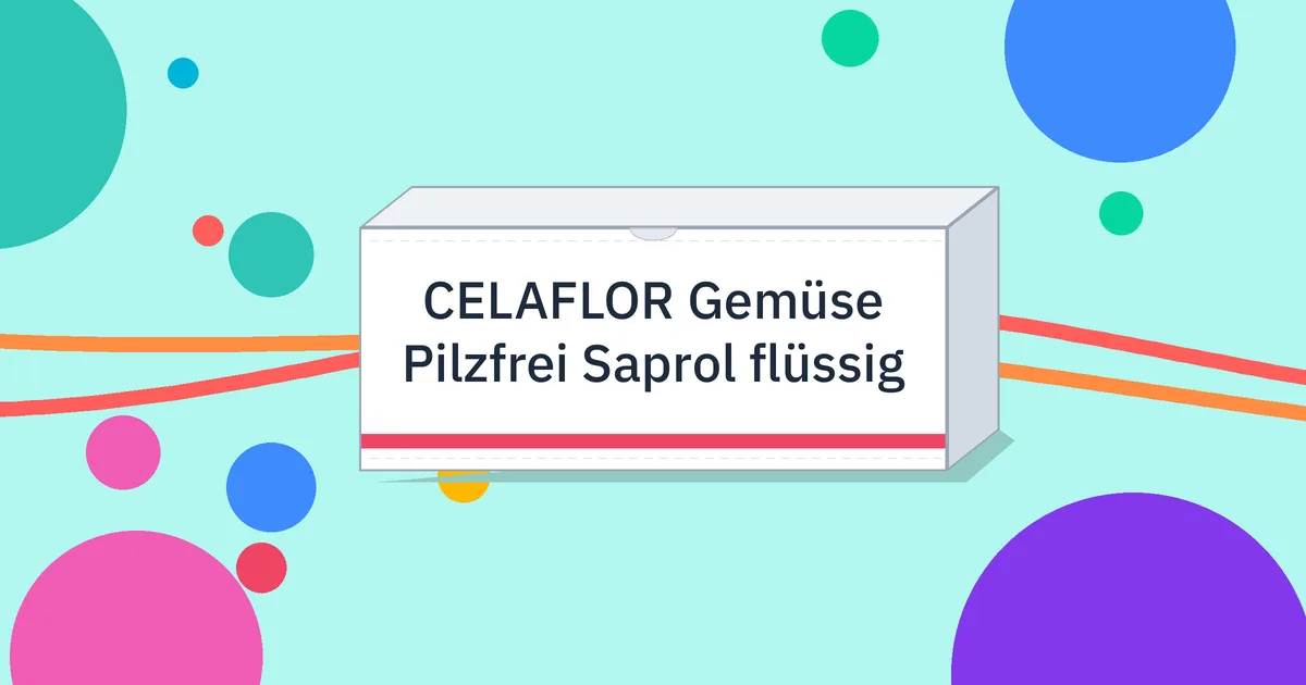 Symbolbild: Packung mit der Aufschrift CELAFLOR Gemüse Pilzfrei Saprol flüssig (PZN 00019637) – Verfügbarkeit und Bezug in Apotheken in Frankfurt am Main