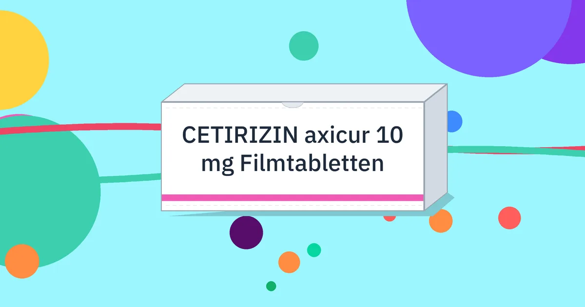 Symbolbild: Packung mit der Aufschrift CETIRIZIN axicur 10 mg Filmtabletten (PZN 14293514) – Verfügbarkeit und Bezug in Apotheken in Frankfurt am Main