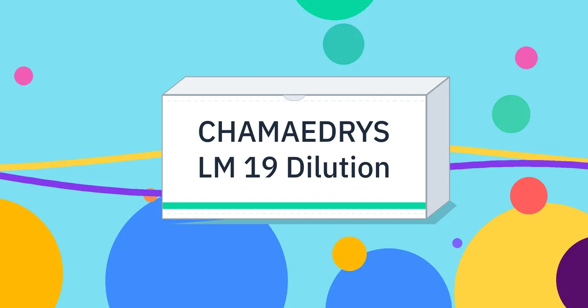 Symbolbild: Packung mit der Aufschrift CHAMAEDRYS LM 19 Dilution (PZN 13438583) – Verfügbarkeit und Bezug in Apotheken in Frankfurt am Main