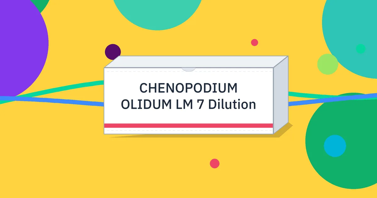 Symbolbild: Packung mit der Aufschrift CHENOPODIUM OLIDUM LM 7 Dilution (PZN 13441214) – Verfügbarkeit und Bezug in Apotheken in Frankfurt am Main