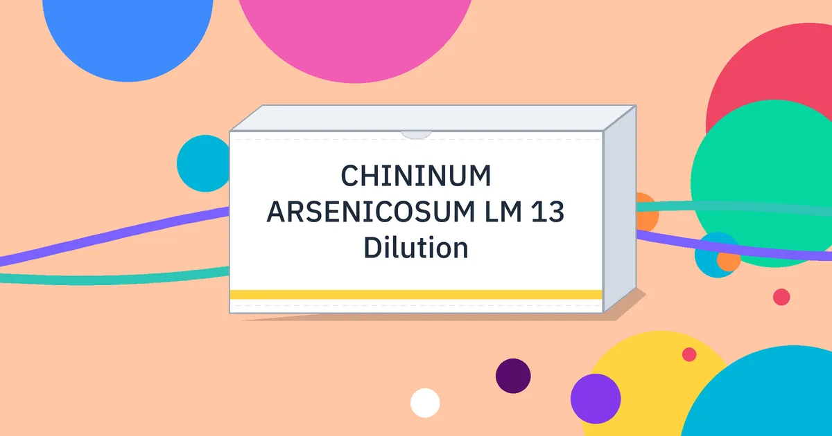 Symbolbild: Packung mit der Aufschrift CHININUM ARSENICOSUM LM 13 Dilution (PZN 12814707) – Verfügbarkeit und Bezug in Apotheken in Frankfurt am Main