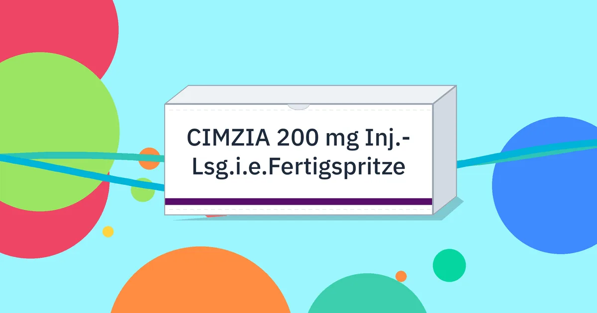 Symbolbild: Packung mit der Aufschrift CIMZIA 200 mg Inj.-Lsg.i.e.Fertigspritze (PZN 19061435) – Verfügbarkeit und Bezug in Apotheken in Frankfurt am Main