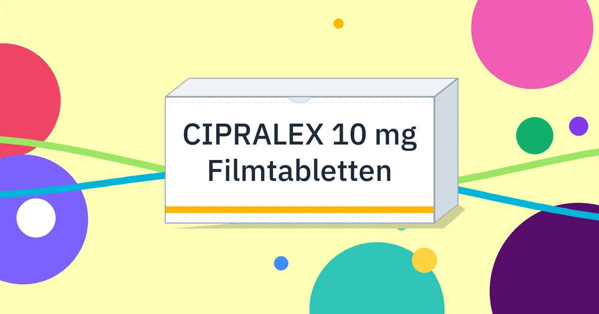 Symbolbild: Packung mit der Aufschrift CIPRALEX 10 mg Filmtabletten (PZN 19284916) – Verfügbarkeit und Bezug in Apotheken in Frankfurt am Main