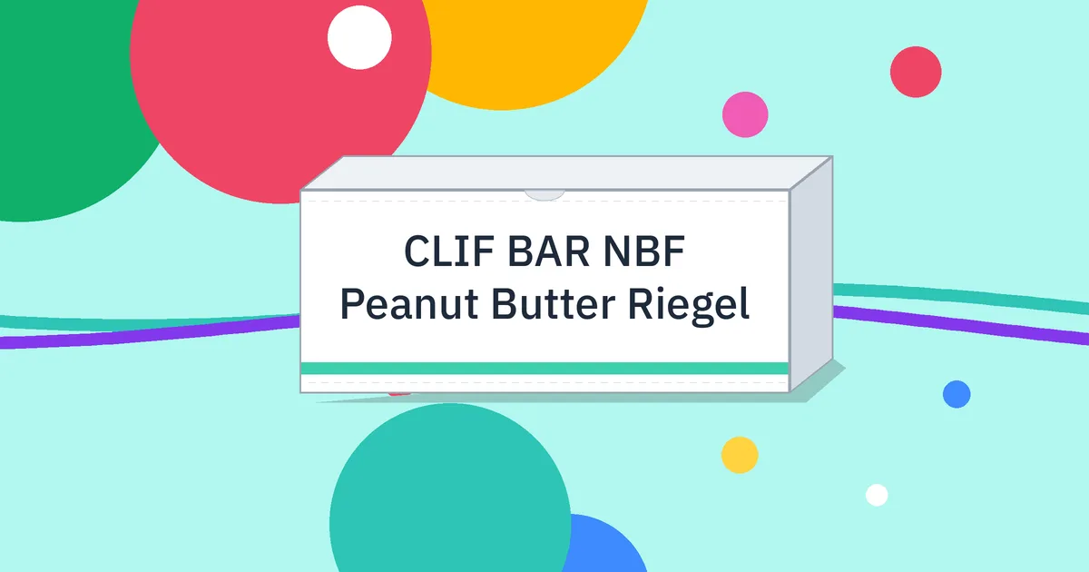 Symbolbild: Packung mit der Aufschrift CLIF BAR NBF Peanut Butter Riegel (PZN 20136026) – Verfügbarkeit und Bezug in Apotheken in Frankfurt am Main
