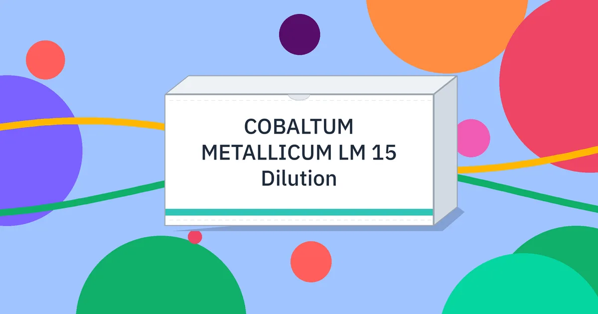 Symbolbild: Packung mit der Aufschrift COBALTUM METALLICUM LM 15 Dilution (PZN 12823149) – Verfügbarkeit und Bezug in Apotheken in Frankfurt am Main