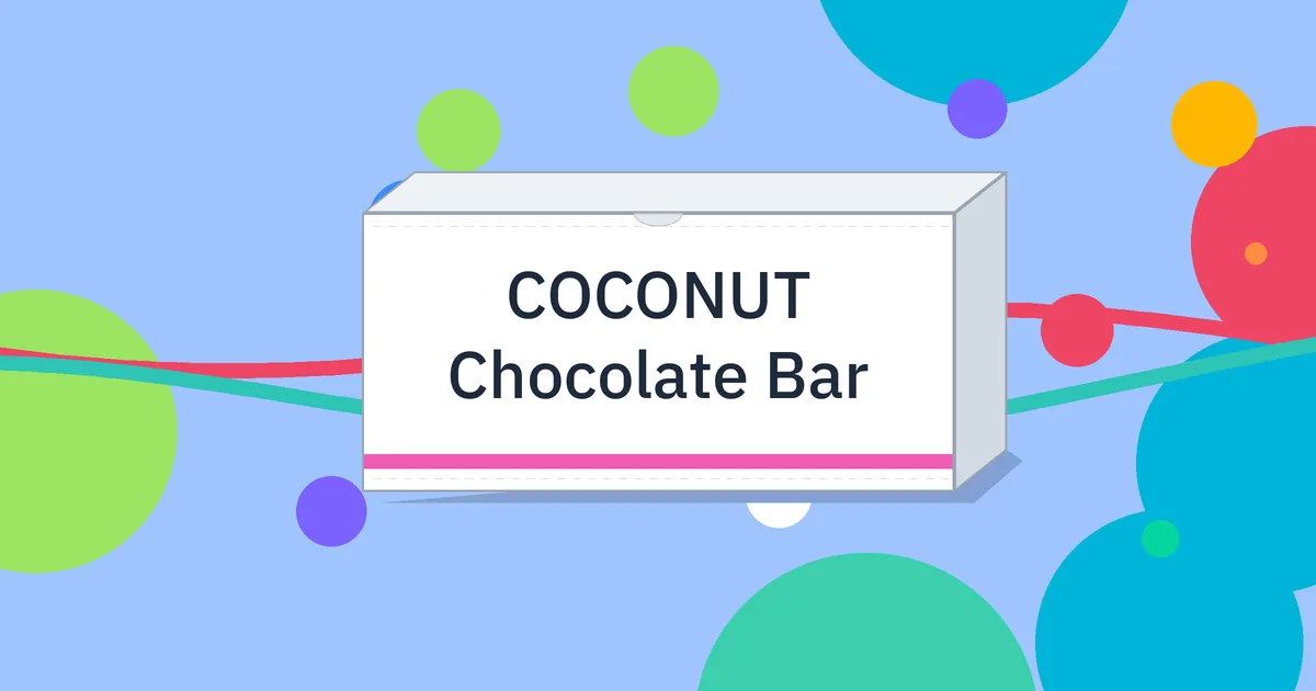 Symbolbild: Packung mit der Aufschrift COCONUT Chocolate Bar (PZN 18165032) – Verfügbarkeit und Bezug in Apotheken in Frankfurt am Main