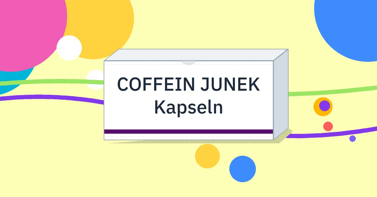 Symbolbild: Packung mit der Aufschrift COFFEIN JUNEK Kapseln (PZN 10052593) – Verfügbarkeit und Bezug in Apotheken in Frankfurt am Main