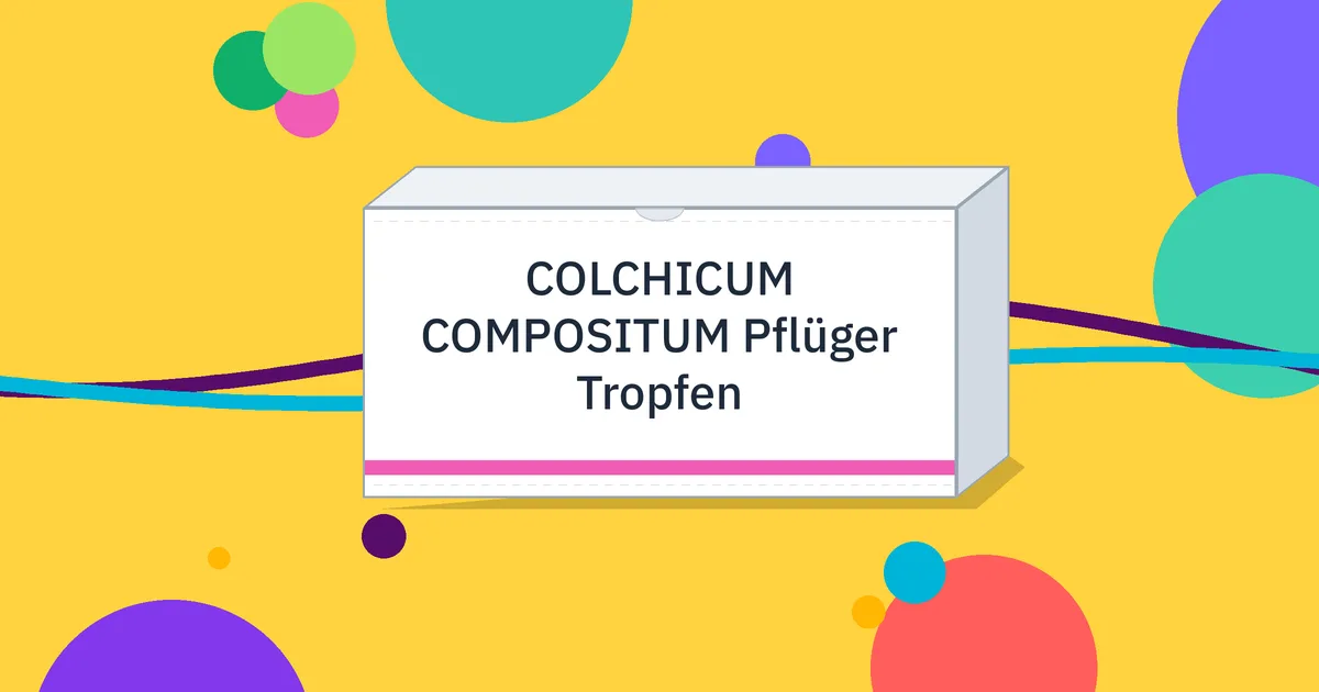 Symbolbild: Packung mit der Aufschrift COLCHICUM COMPOSITUM Pflüger Tropfen (PZN 03157274) – Verfügbarkeit und Bezug in Apotheken in Frankfurt am Main