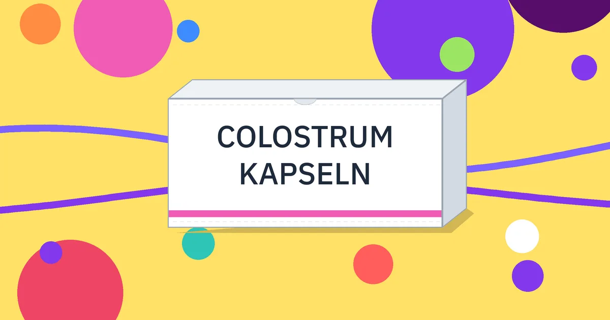 Symbolbild: Packung mit der Aufschrift COLOSTRUM KAPSELN (PZN 15734506) – Verfügbarkeit und Bezug in Apotheken in Frankfurt am Main