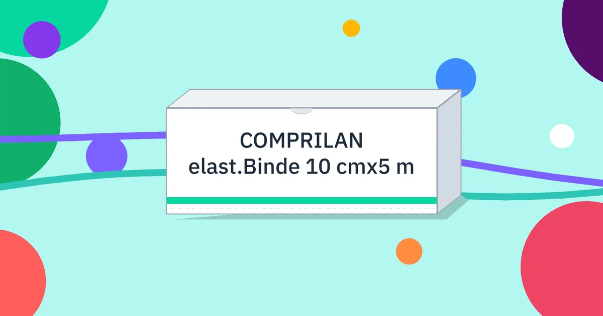 Symbolbild: Packung mit der Aufschrift COMPRILAN elast.Binde 10 cmx5 m (PZN 04592598) – Verfügbarkeit und Bezug in Apotheken in Frankfurt am Main