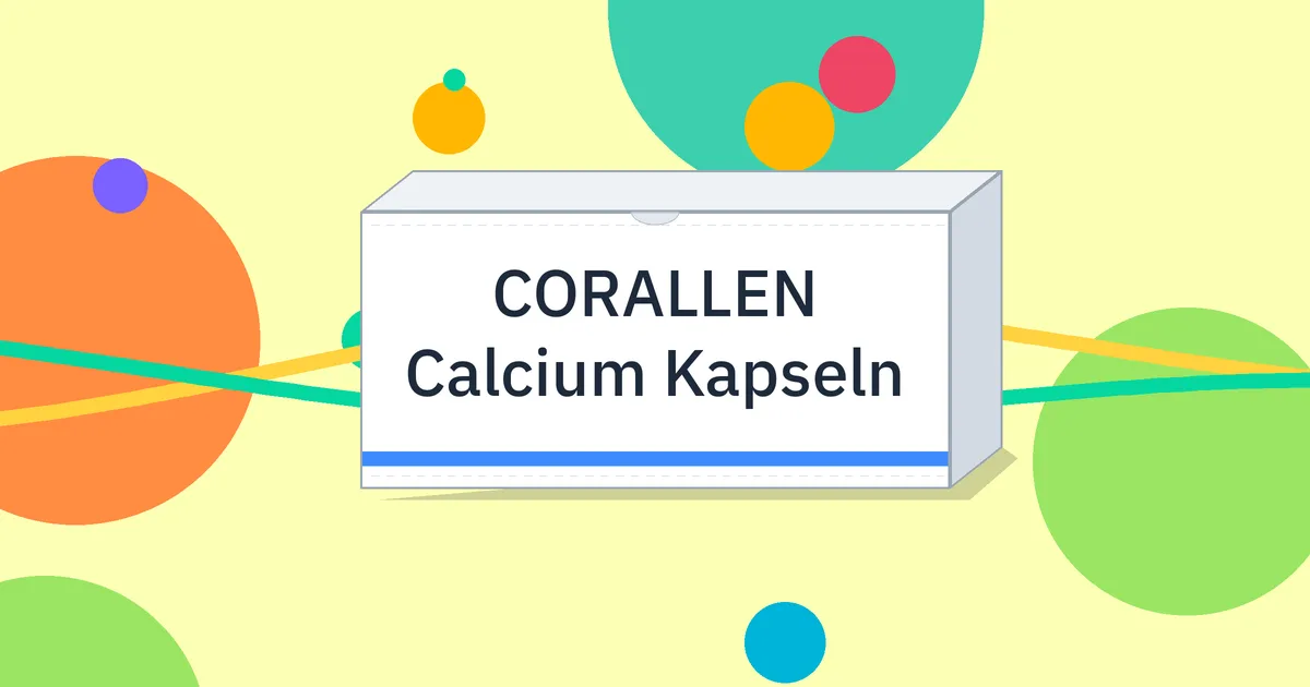 Symbolbild: Packung mit der Aufschrift CORALLEN Calcium Kapseln (PZN 09771532) – Verfügbarkeit und Bezug in Apotheken in Frankfurt am Main