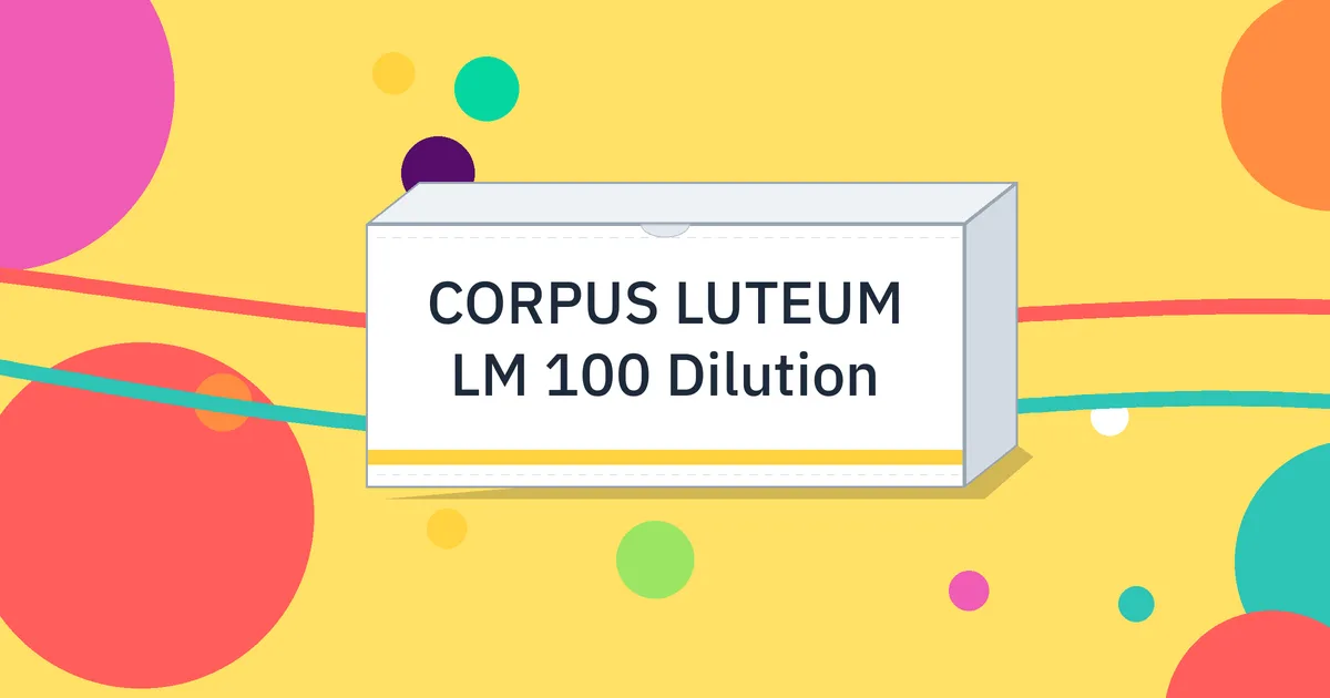 Symbolbild: Packung mit der Aufschrift CORPUS LUTEUM LM 100 Dilution (PZN 12835106) – Verfügbarkeit und Bezug in Apotheken in Frankfurt am Main