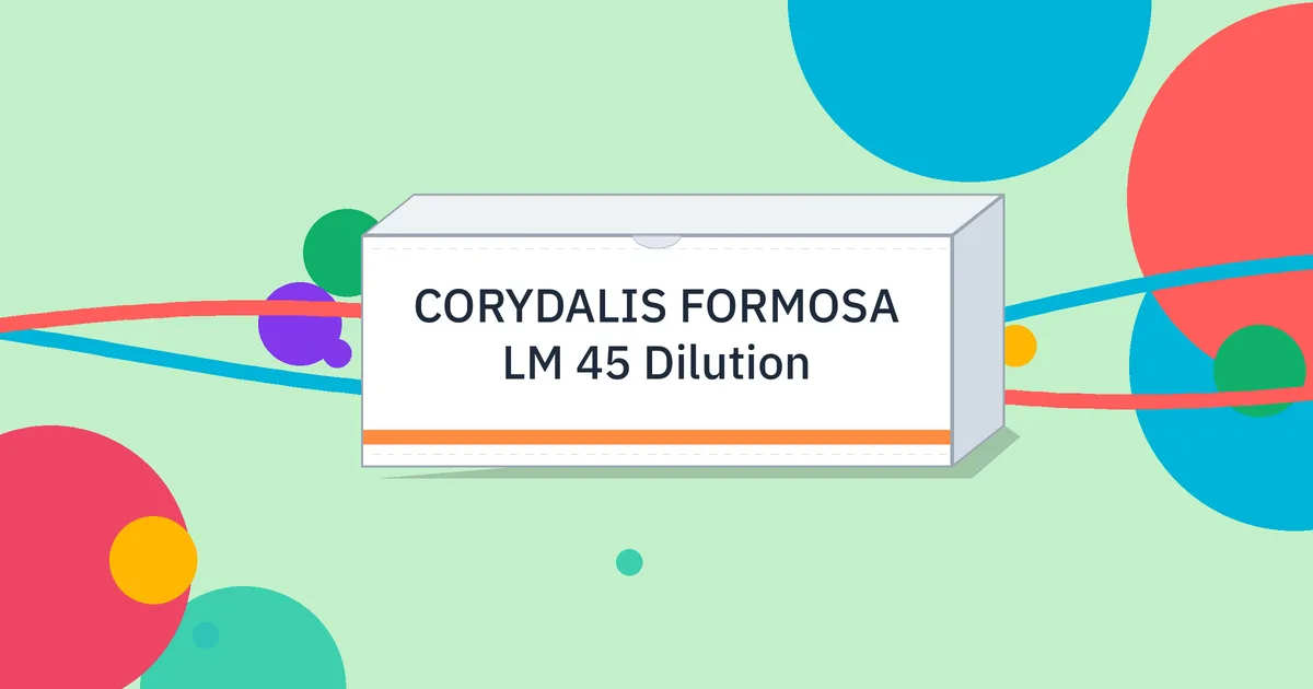 Symbolbild: Packung mit der Aufschrift CORYDALIS FORMOSA LM 45 Dilution (PZN 13454240) – Verfügbarkeit und Bezug in Apotheken in Frankfurt am Main