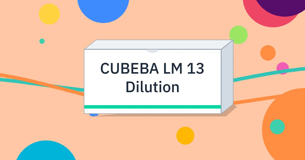 Symbolbild: Packung mit der Aufschrift CUBEBA LM 13 Dilution (PZN 13456782) – Verfügbarkeit und Bezug in Apotheken in Frankfurt am Main