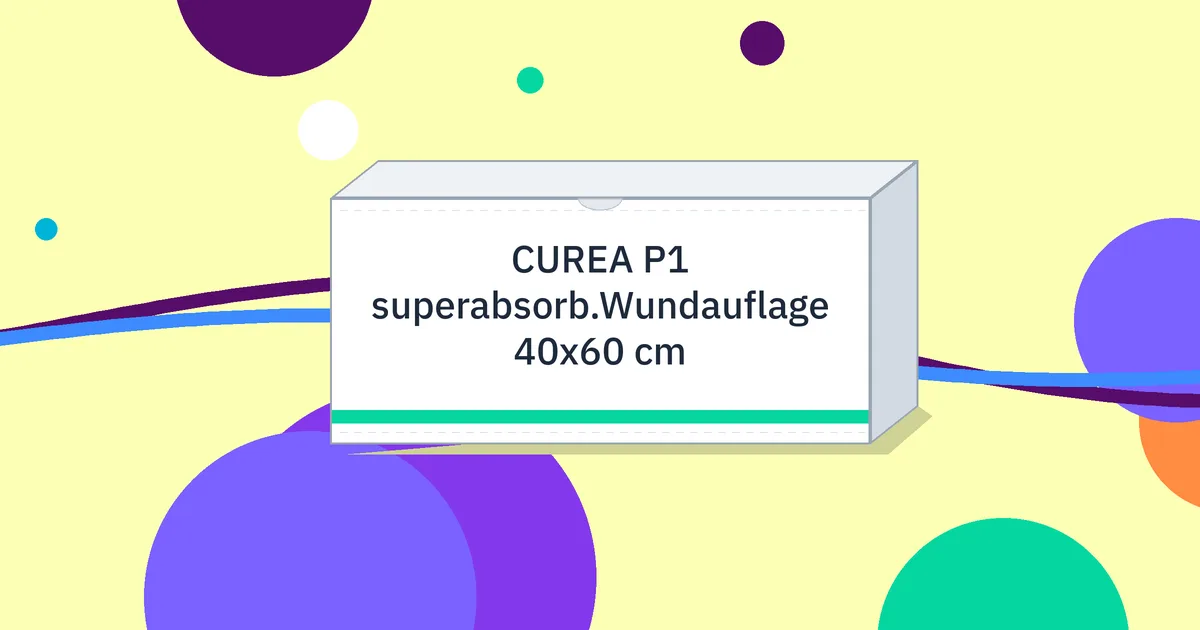 Symbolbild: Packung mit der Aufschrift CUREA P1 superabsorb.Wundauflage 40x60 cm (PZN 16005666) – Verfügbarkeit und Bezug in Apotheken in Frankfurt am Main
