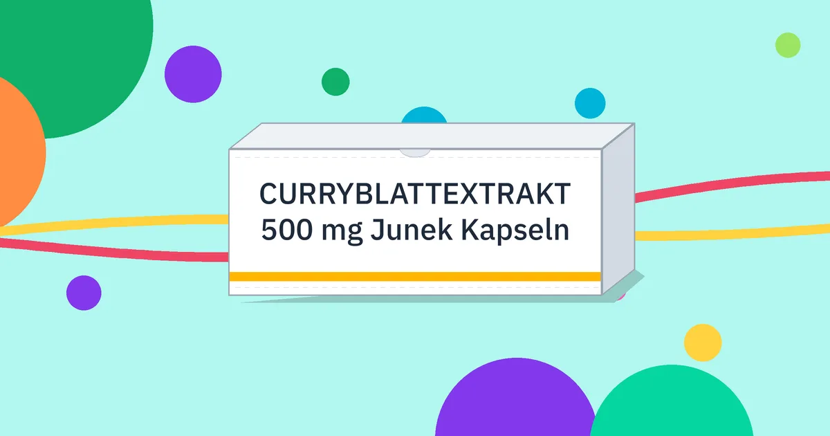 Symbolbild: Packung mit der Aufschrift CURRYBLATTEXTRAKT 500 mg Junek Kapseln (PZN 11146942) – Verfügbarkeit und Bezug in Apotheken in Frankfurt am Main