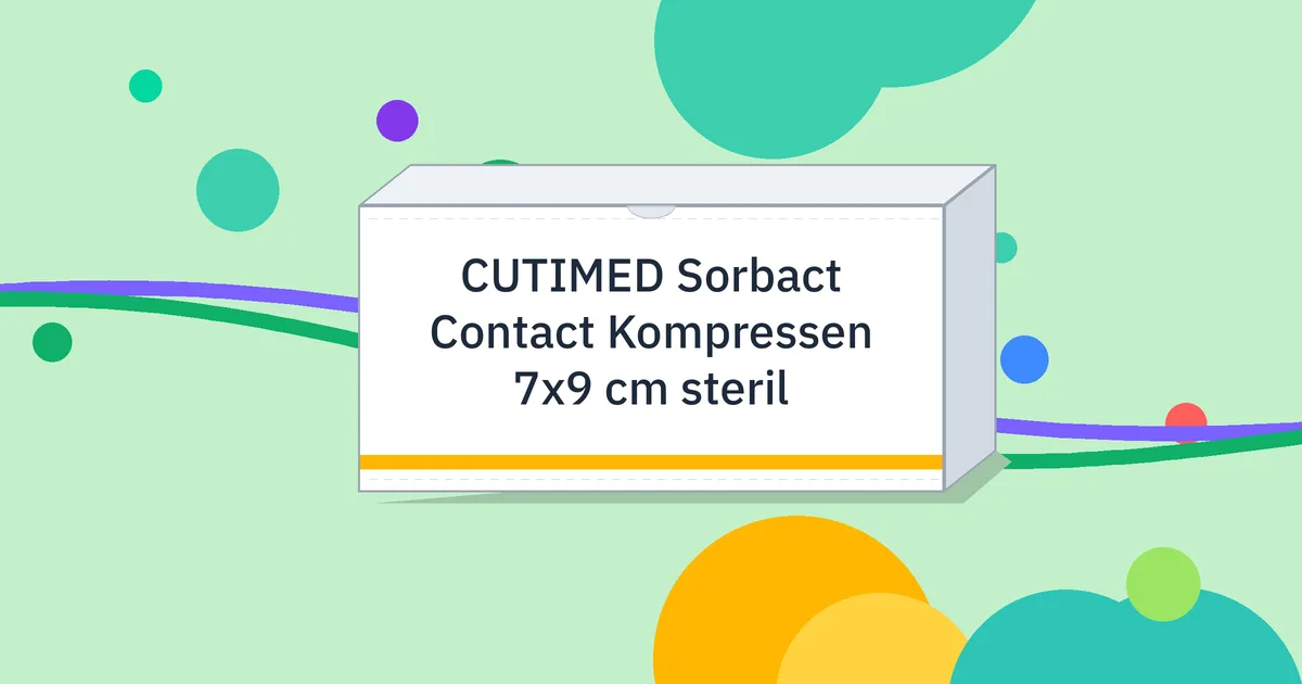 Symbolbild: Packung mit der Aufschrift CUTIMED Sorbact Contact Kompressen 7x9 cm steril (PZN 20511211) – Verfügbarkeit und Bezug in Apotheken in Frankfurt am Main