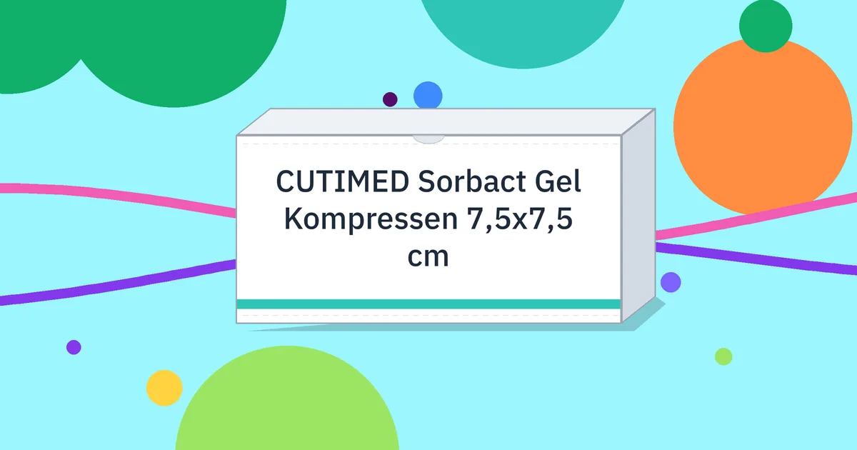 Symbolbild: Packung mit der Aufschrift CUTIMED Sorbact Gel Kompressen 7,5x7,5 cm (PZN 15590705) – Verfügbarkeit und Bezug in Apotheken in Frankfurt am Main