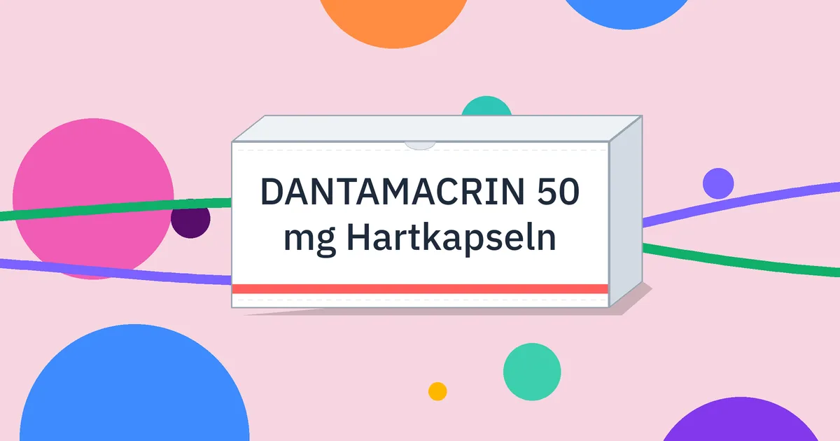 Symbolbild: Packung mit der Aufschrift DANTAMACRIN 50 mg Hartkapseln (PZN 01982821) – Verfügbarkeit und Bezug in Apotheken in Frankfurt am Main