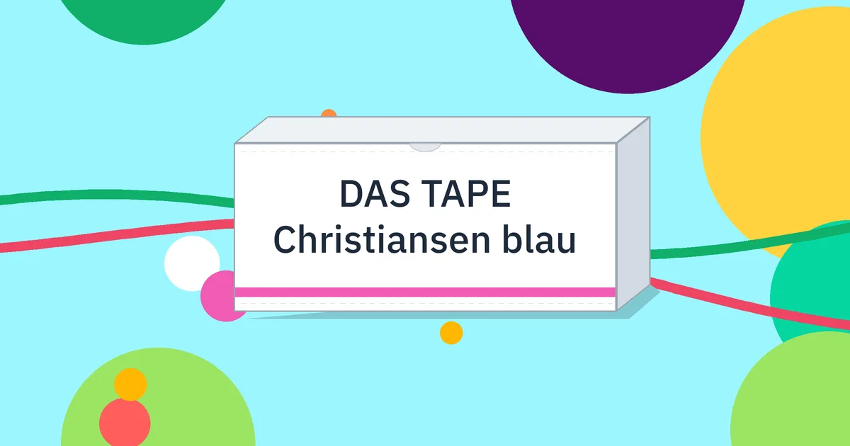 Symbolbild: Packung mit der Aufschrift DAS TAPE Christiansen blau (PZN 02482428) – Verfügbarkeit und Bezug in Apotheken in Frankfurt am Main