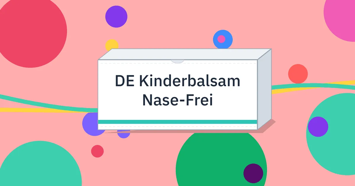 Symbolbild: Packung mit der Aufschrift DE Kinderbalsam Nase-Frei (PZN 19445905) – Verfügbarkeit und Bezug in Apotheken in Frankfurt am Main
