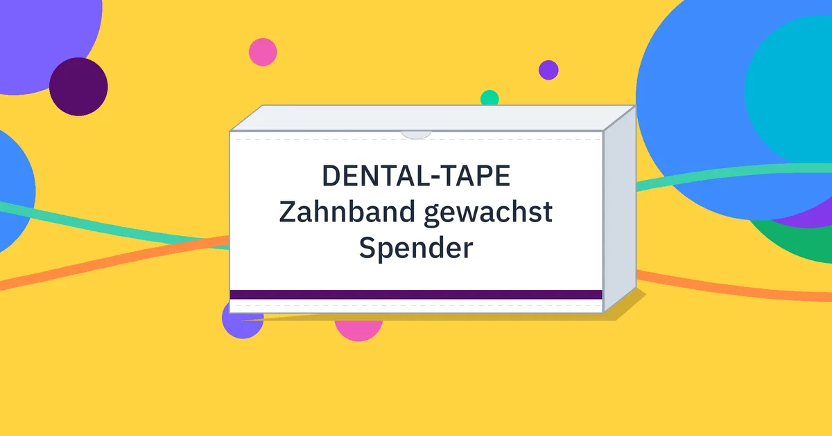 Symbolbild: Packung mit der Aufschrift DENTAL-TAPE Zahnband gewachst Spender (PZN 11101023) – Verfügbarkeit und Bezug in Apotheken in Frankfurt am Main