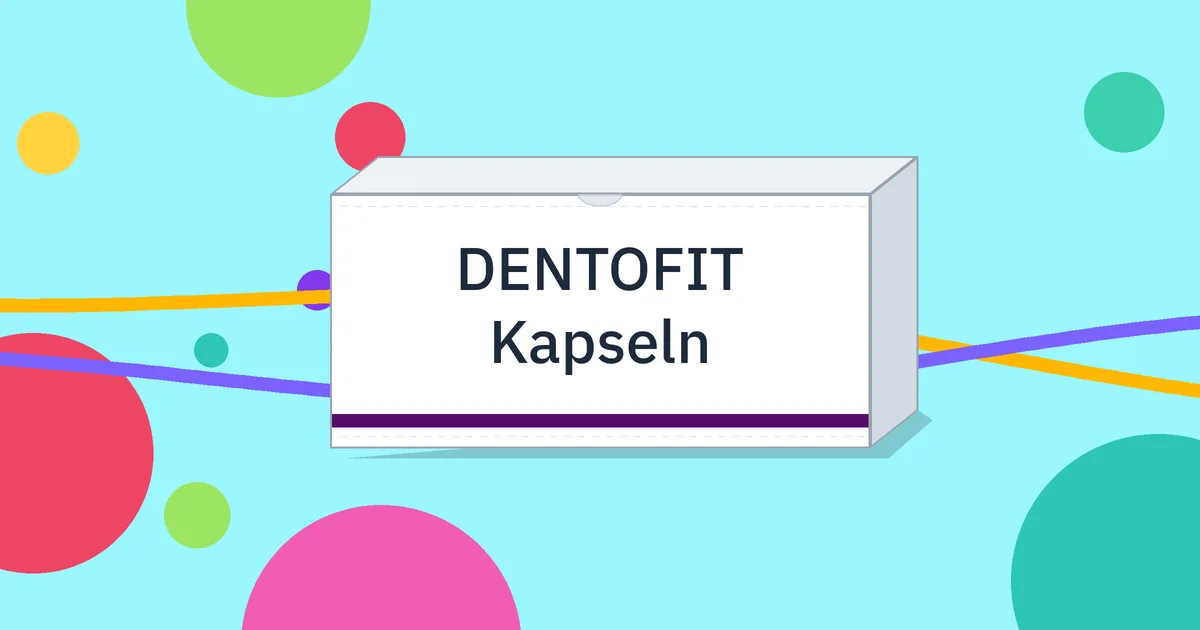 Symbolbild: Packung mit der Aufschrift DENTOFIT Kapseln (PZN 16942804) – Verfügbarkeit und Bezug in Apotheken in Frankfurt am Main