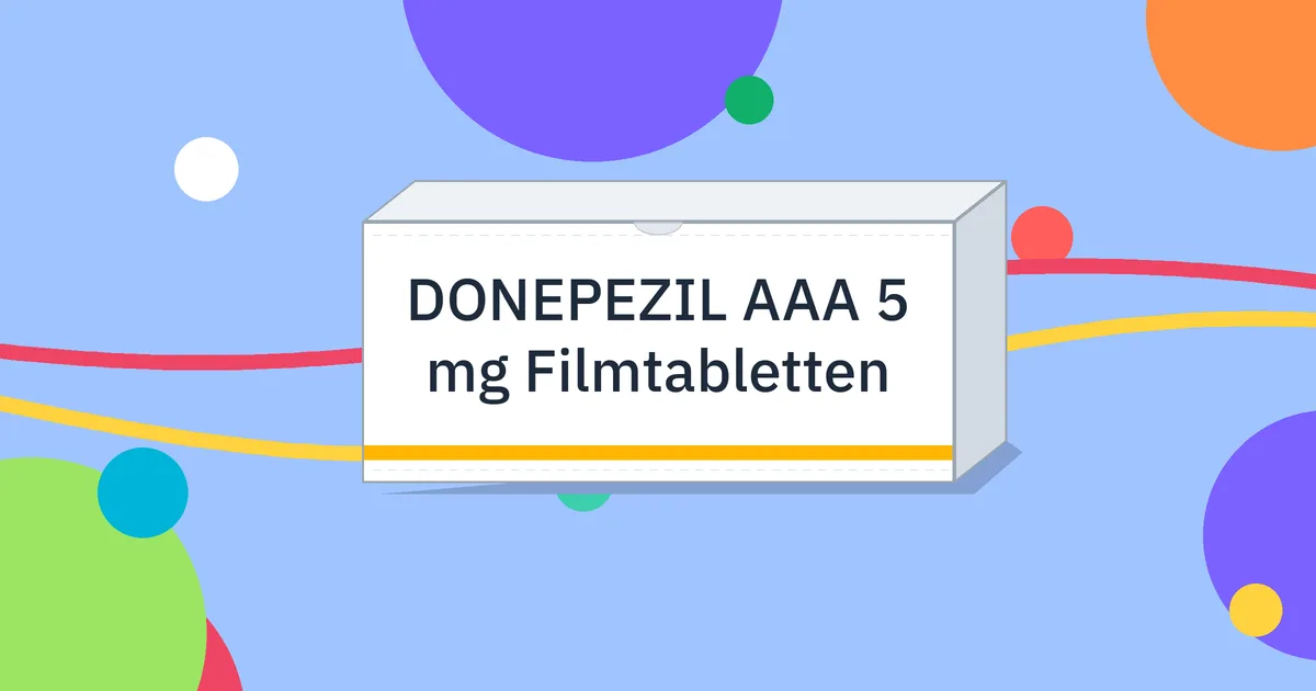 Symbolbild: Packung mit der Aufschrift DONEPEZIL AAA 5 mg Filmtabletten (PZN 08878908) – Verfügbarkeit und Bezug in Apotheken in Frankfurt am Main