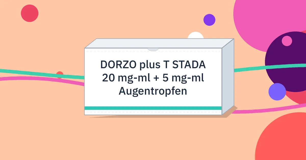 Symbolbild: Packung mit der Aufschrift DORZO plus T STADA 20 mg-ml + 5 mg-ml Augentropfen (PZN 16082655) – Verfügbarkeit und Bezug in Apotheken in Frankfurt am Main