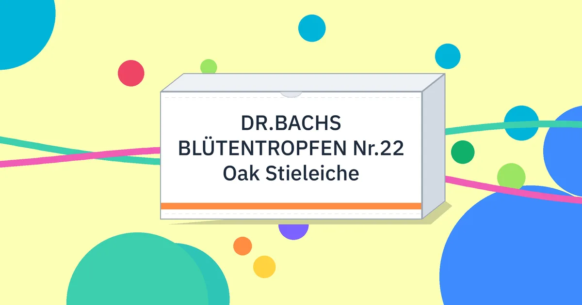 Symbolbild: Packung mit der Aufschrift DR.BACHS BLÜTENTROPFEN Nr.22 Oak Stieleiche (PZN 17193552) – Verfügbarkeit und Bezug in Apotheken in Frankfurt am Main