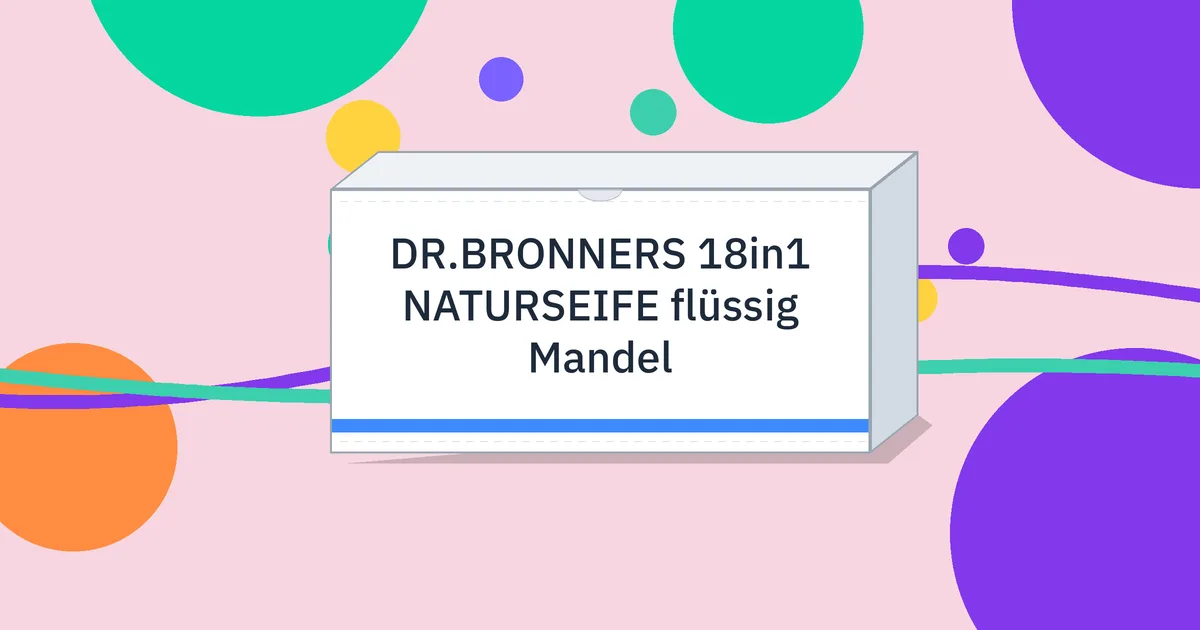 Symbolbild: Packung mit der Aufschrift DR.BRONNERS 18in1 NATURSEIFE flüssig Mandel (PZN 19241350) – Verfügbarkeit und Bezug in Apotheken in Frankfurt am Main