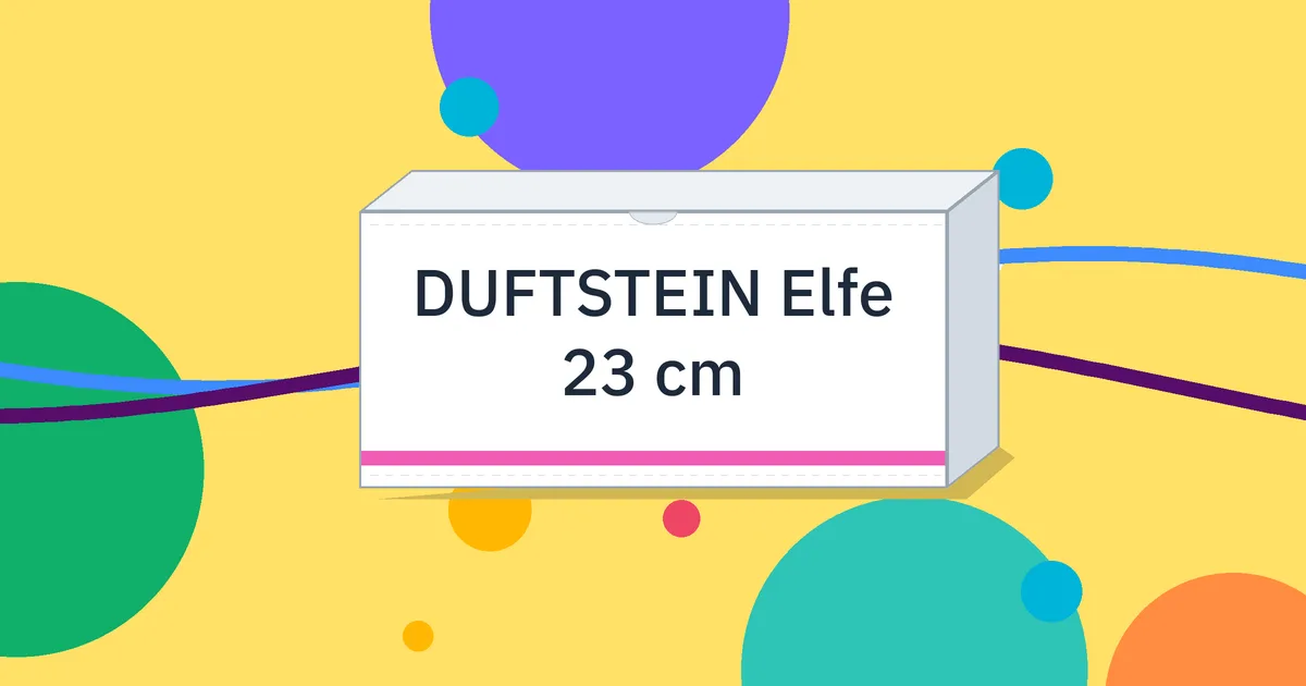 Symbolbild: Packung mit der Aufschrift DUFTSTEIN Elfe 23 cm (PZN 06943599) – Verfügbarkeit und Bezug in Apotheken in Frankfurt am Main