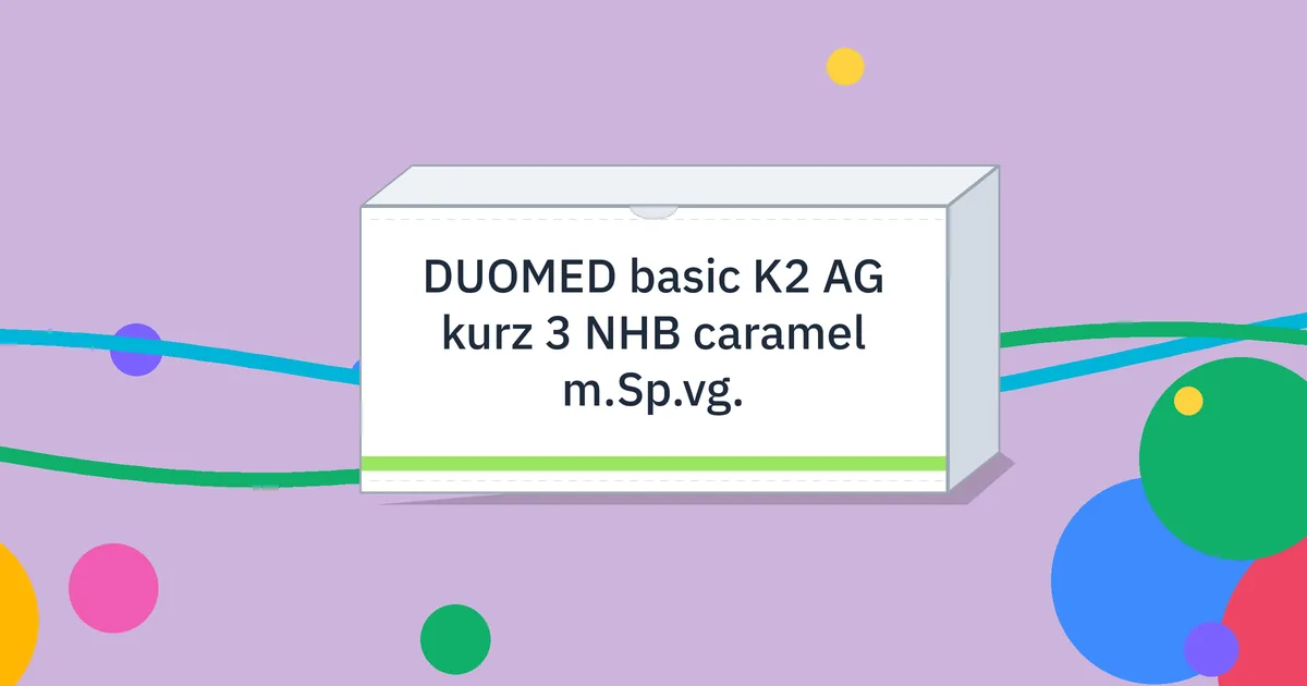 Symbolbild: Packung mit der Aufschrift DUOMED basic K2 AG kurz 3 NHB caramel m.Sp.vg. (PZN 20908084) – Verfügbarkeit und Bezug in Apotheken in Frankfurt am Main